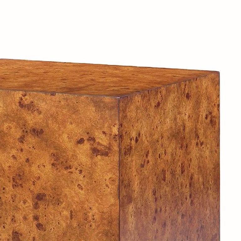 Modern Burl Cubist End Table For Sale at 1stDibs