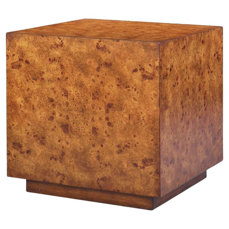 Modern Burl Cubist End Table For Sale at 1stDibs