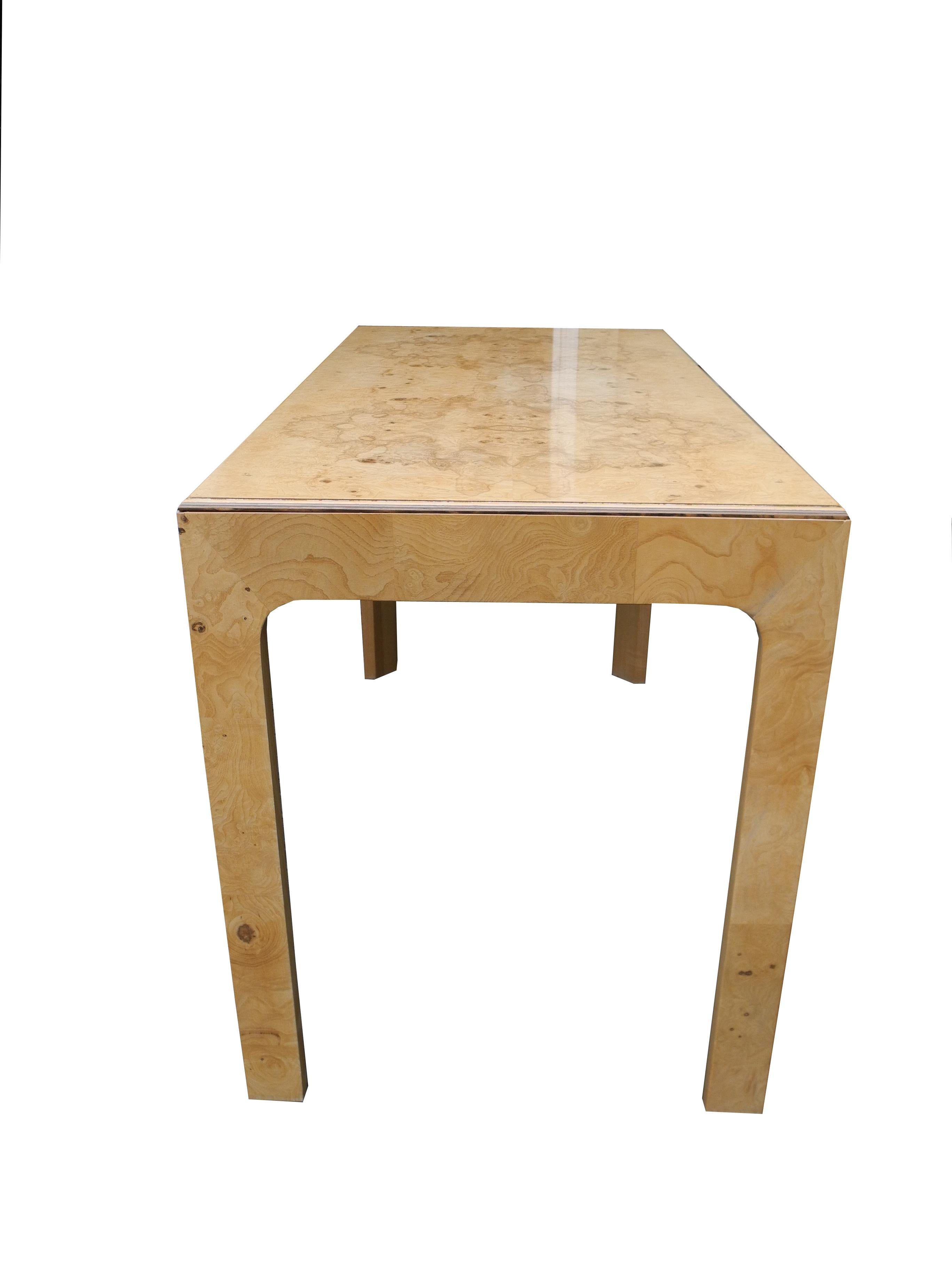 Modern Burled Birdseye Maple Light Wood Desk with Pencil Drawer by ...
