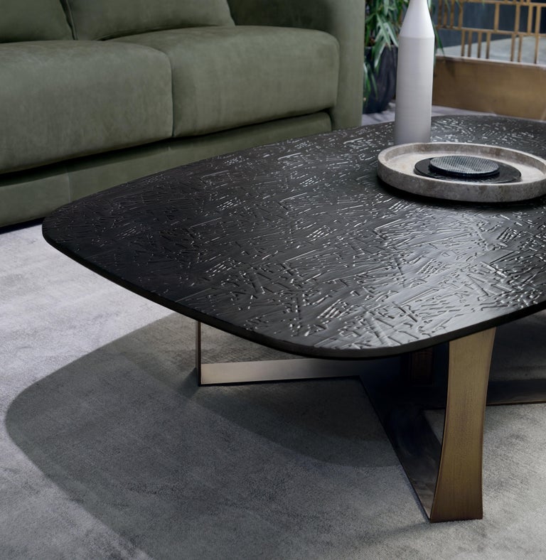 Modern by Giuseppe Carpanelli Cube Coffee Table with bronzed glass For Sale at 1stDibs