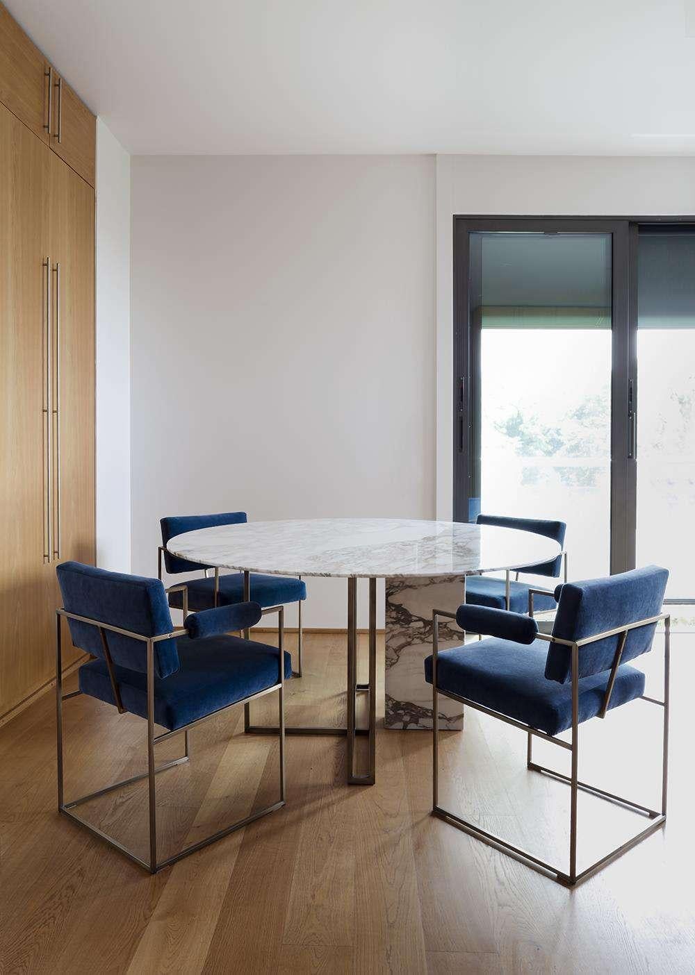 Marble Dining Table - Plinto by Meridiani - Circular Top with Bronze ...