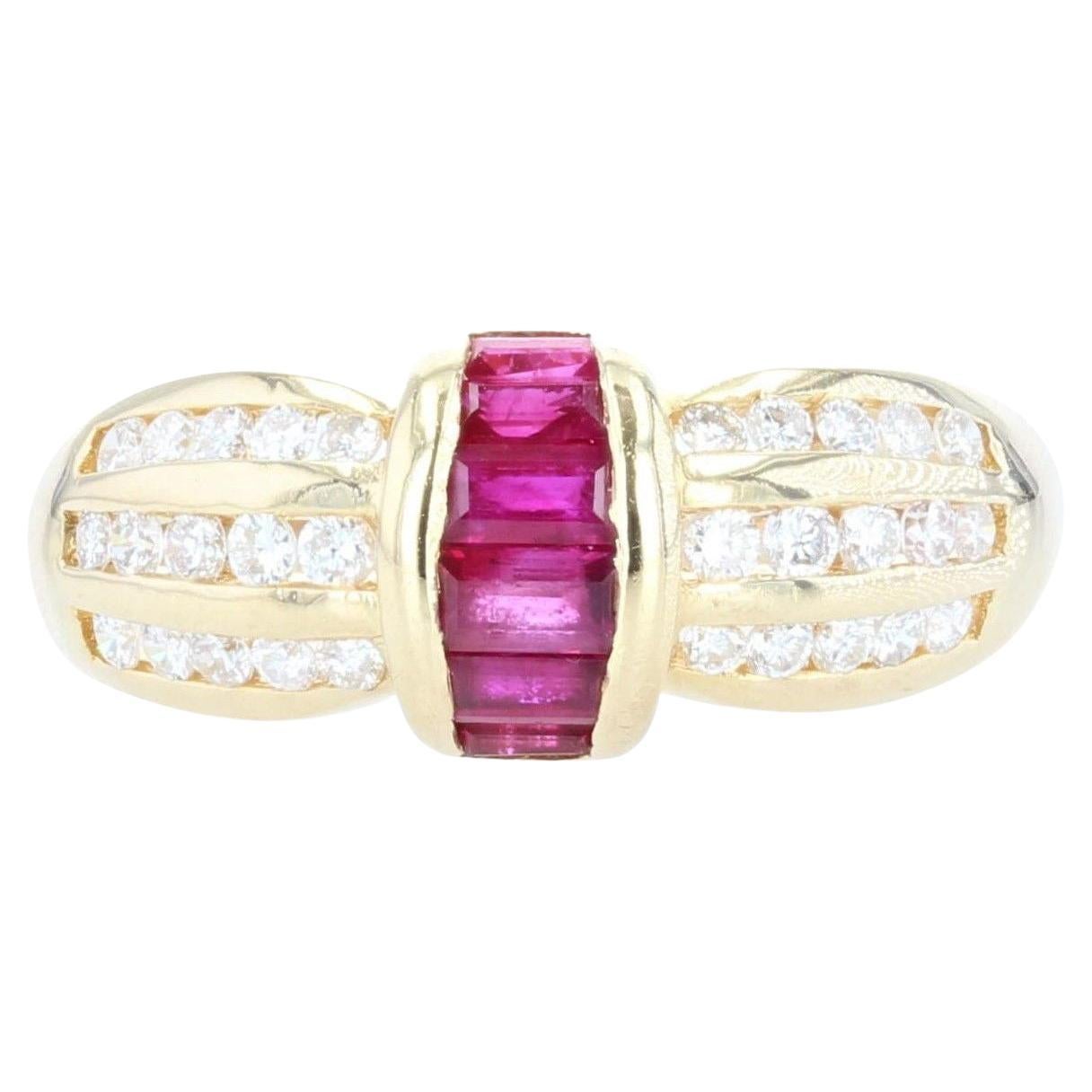 1960s 5.05 Carat Ruby 18 Karat Yellow Gold Bangle Ring For Sale at 1stDibs