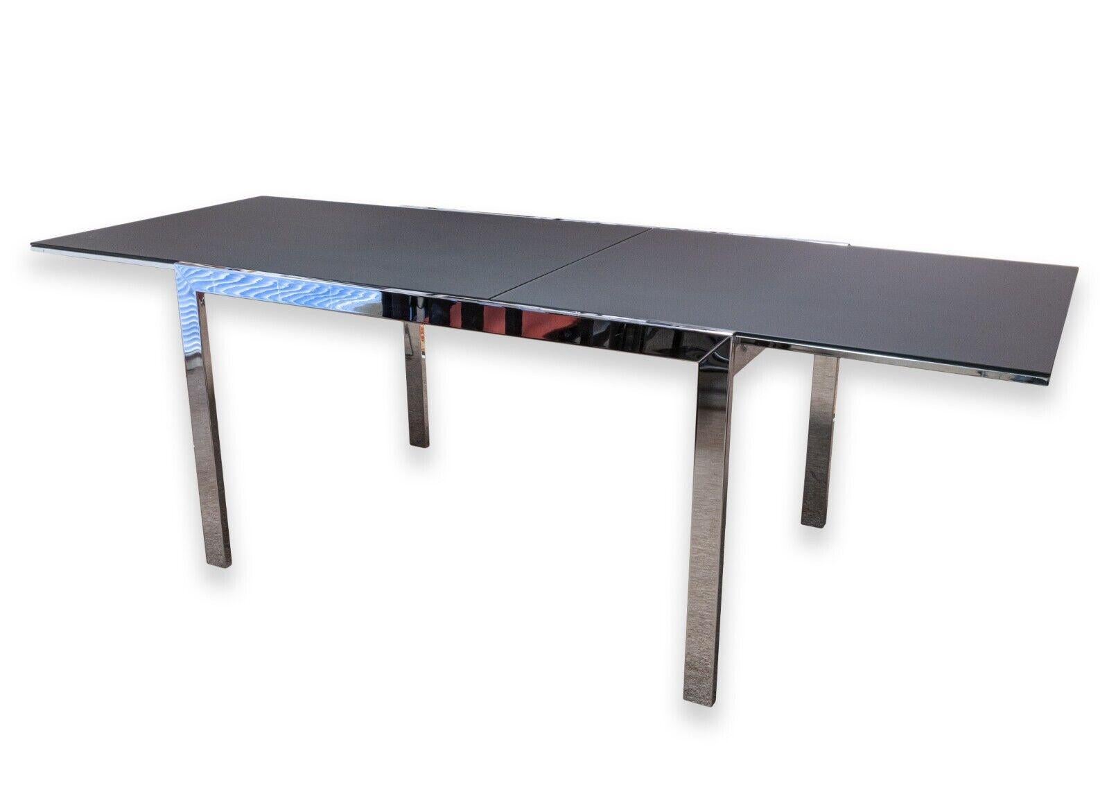 Modern Calligaris Key Expandable Chrome Smoked Glass Dining Table Made ...