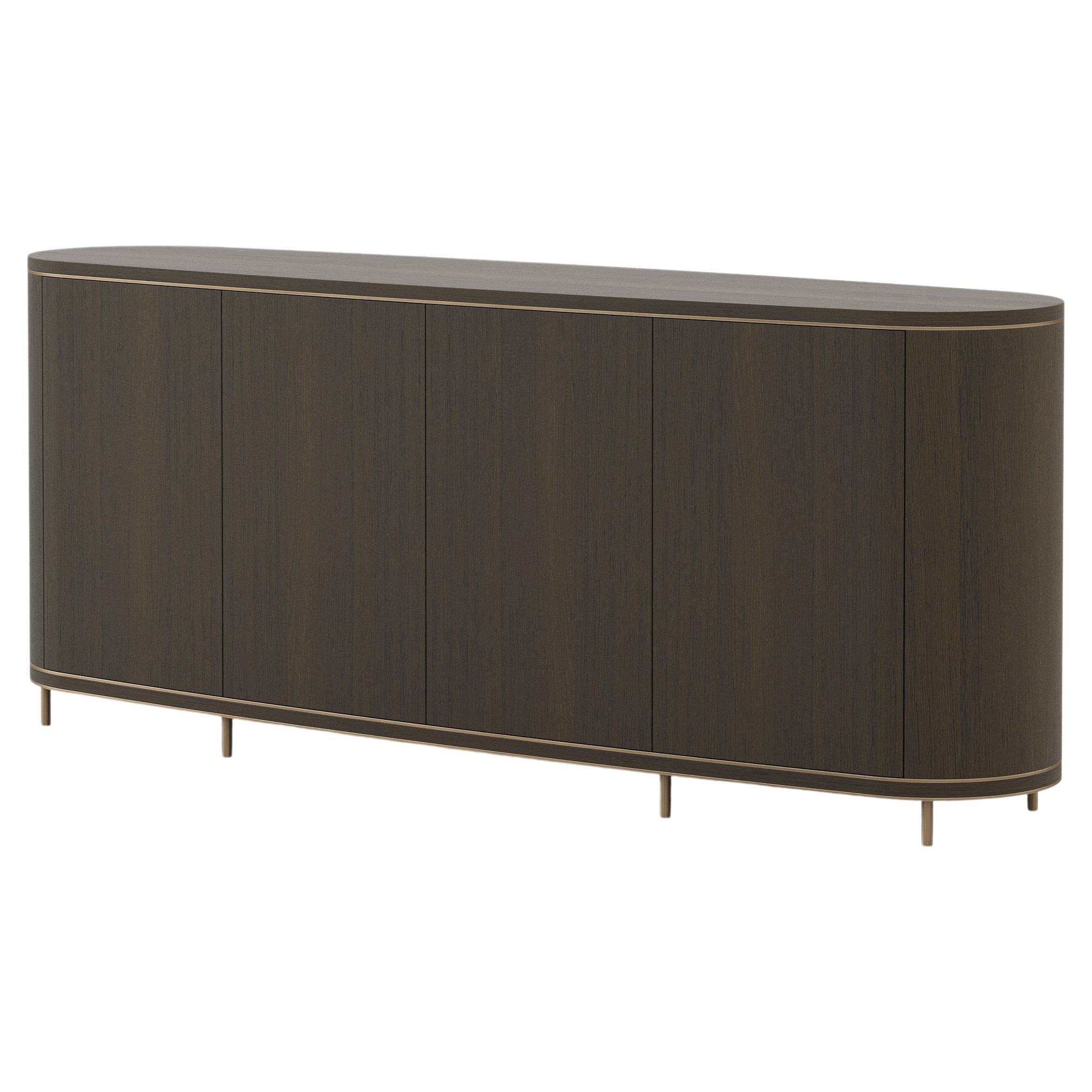 Modern Elea Sideboard Made With Walnut And Brass, Handmade by Stylish ...