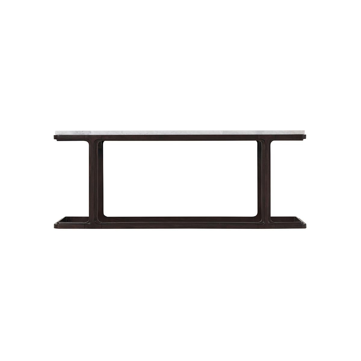 Modern Cararra Marble Top Console Table at 1stDibs
