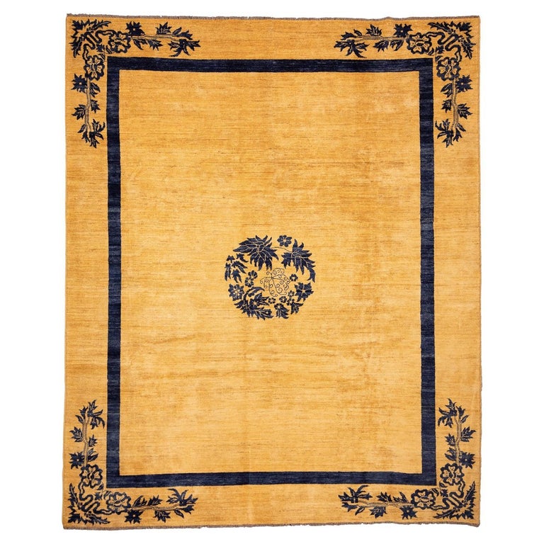 Modern Carpet Golden-Color Field Yadan Deco’ Hand-Knotted Carpet For ...