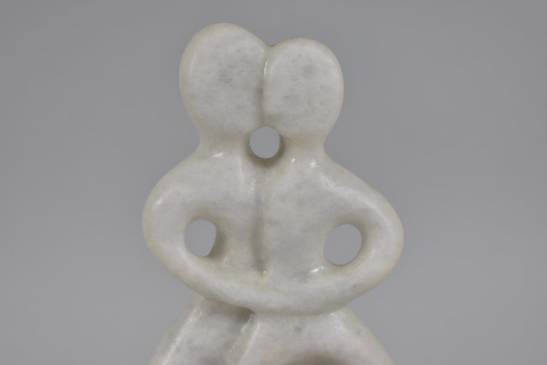 Modern Carved Marble Male and Female Entwined Figure Sculpture at 1stDibs