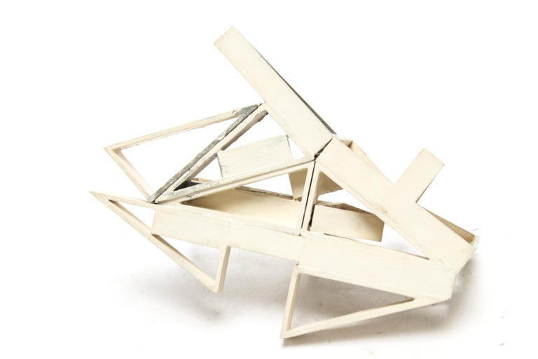 Modern Cast Aluminum Sculpture in Triangle Formation at 1stDibs