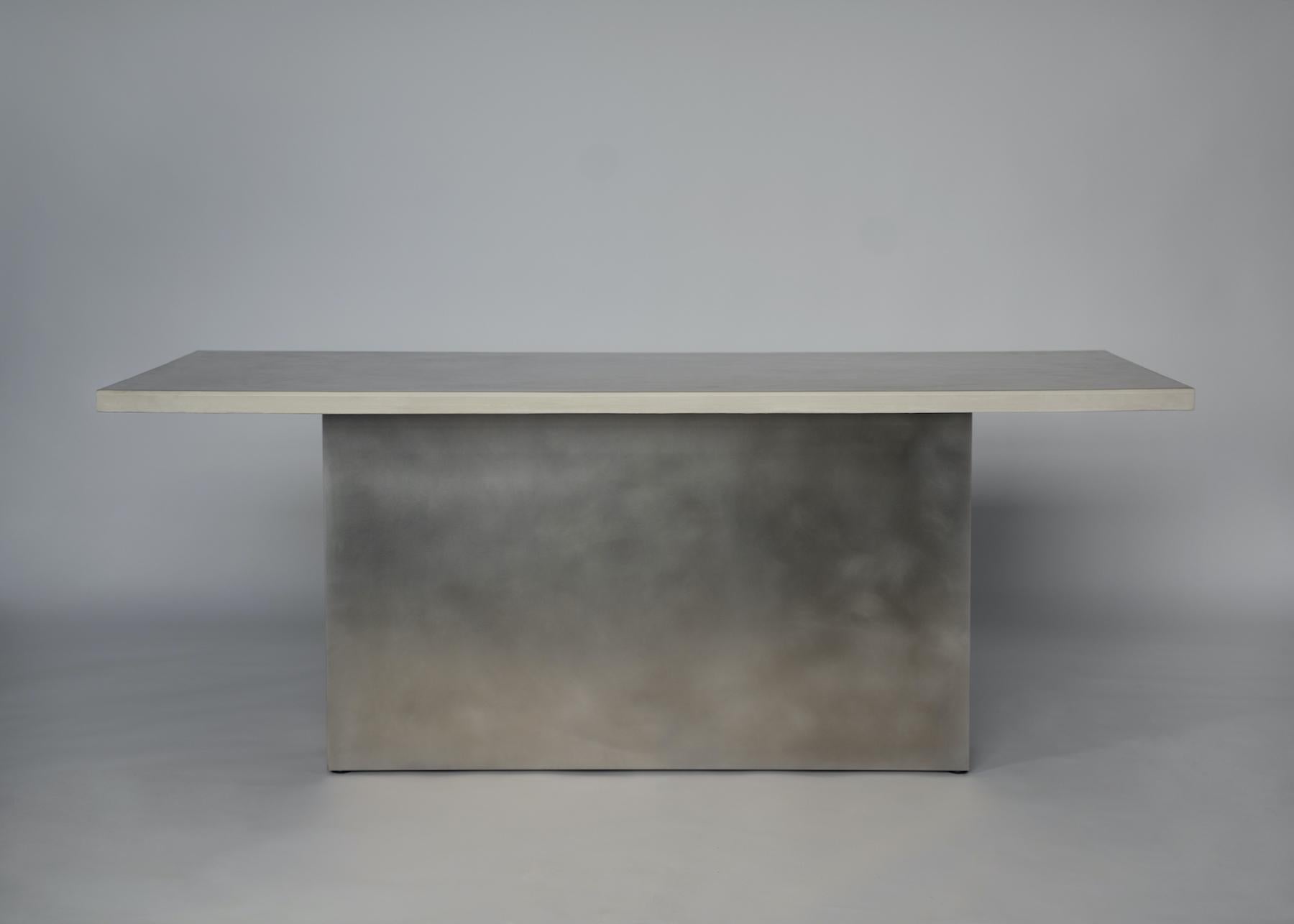 Modern "Cast Concrete Pedestal Dining Table" by Studio S II Metal For ...