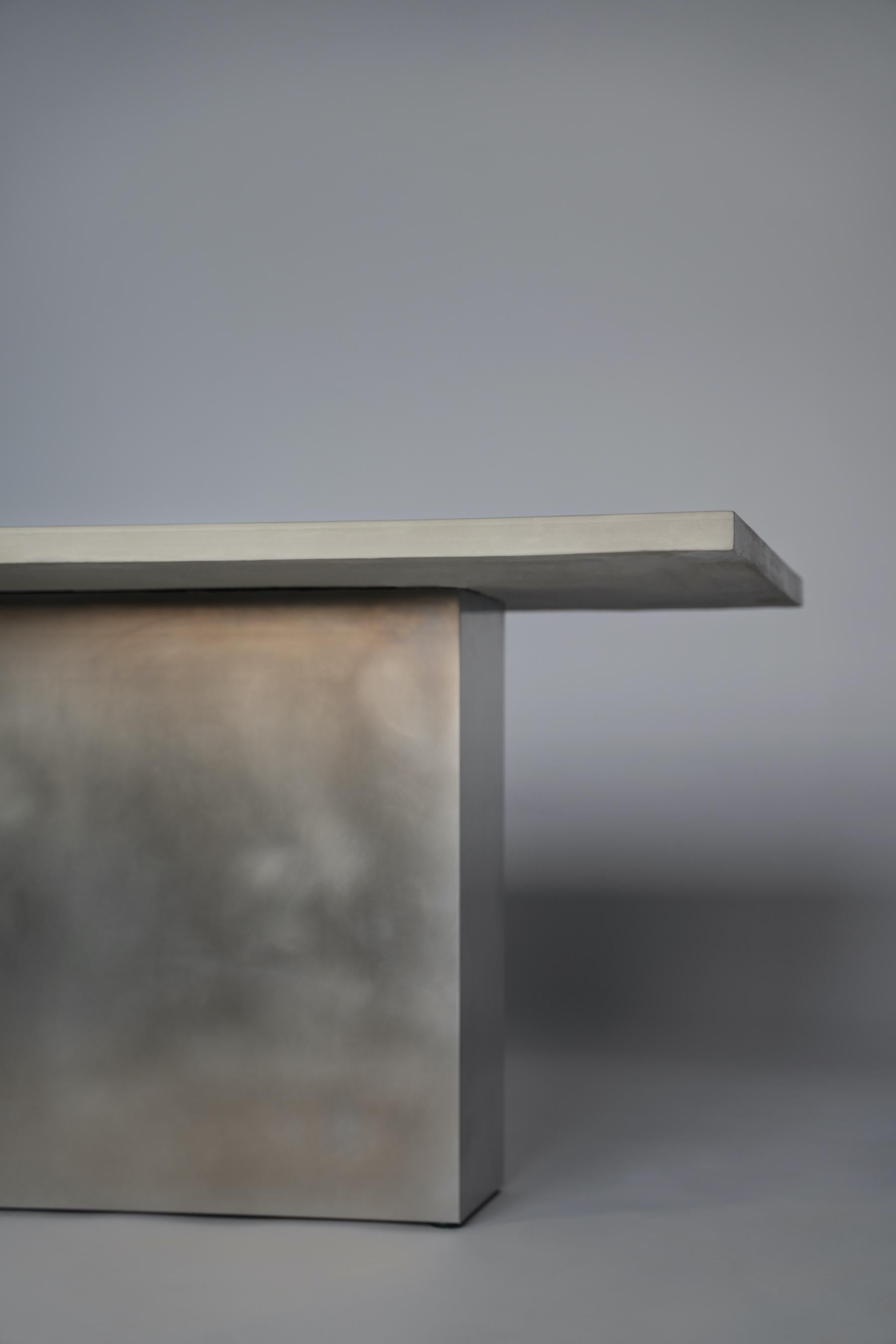 Modern "Cast Concrete Pedestal Dining Table" by Studio S II Metal For ...