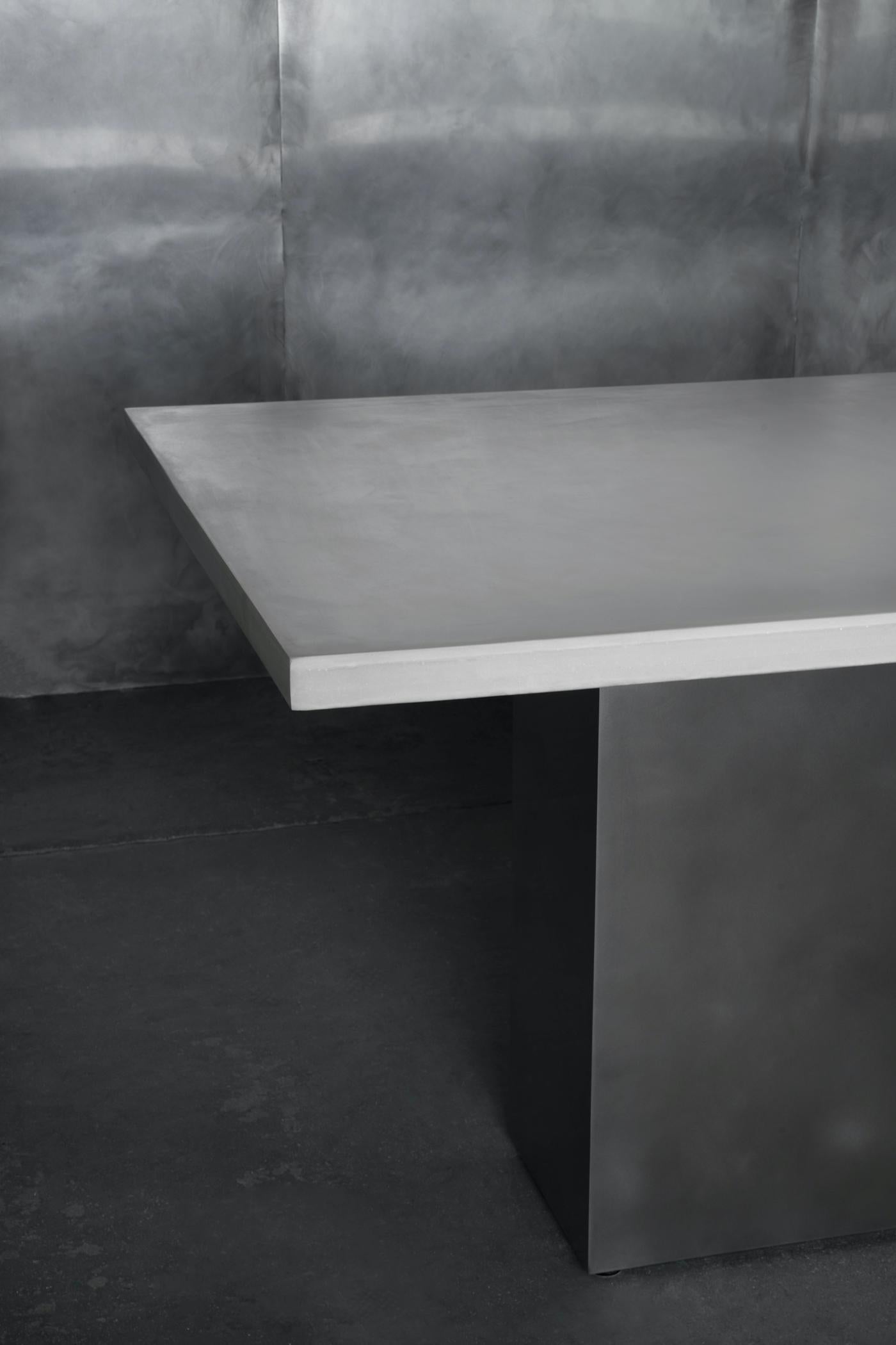 Modern "Cast Concrete Pedestal Dining Table" by Studio S II Metal For ...