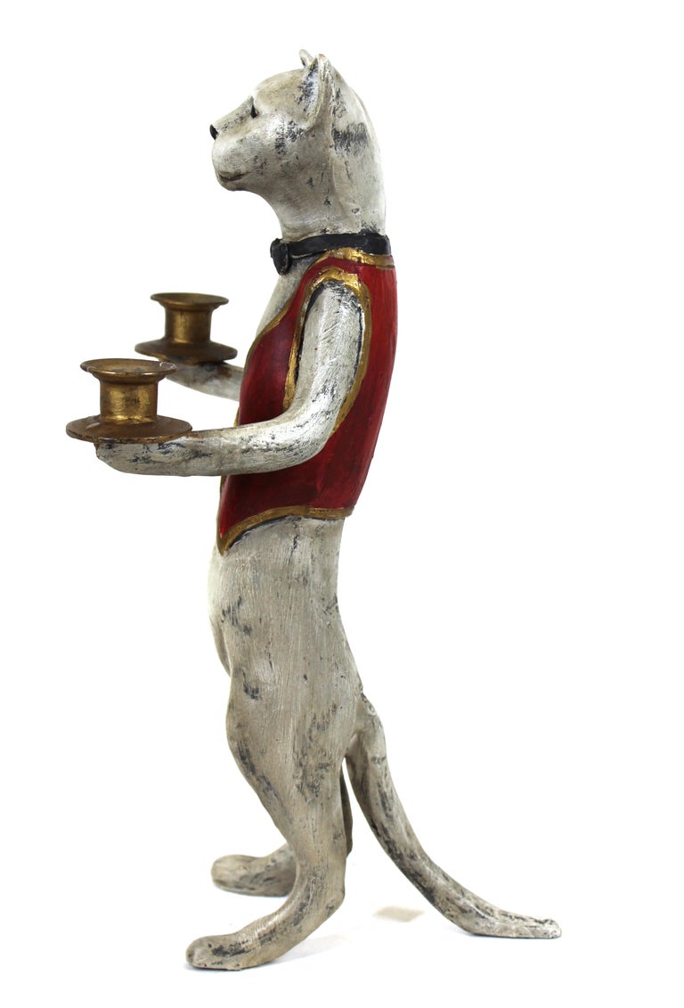 Modern Cat Butler Candleholder For Sale at 1stDibs
