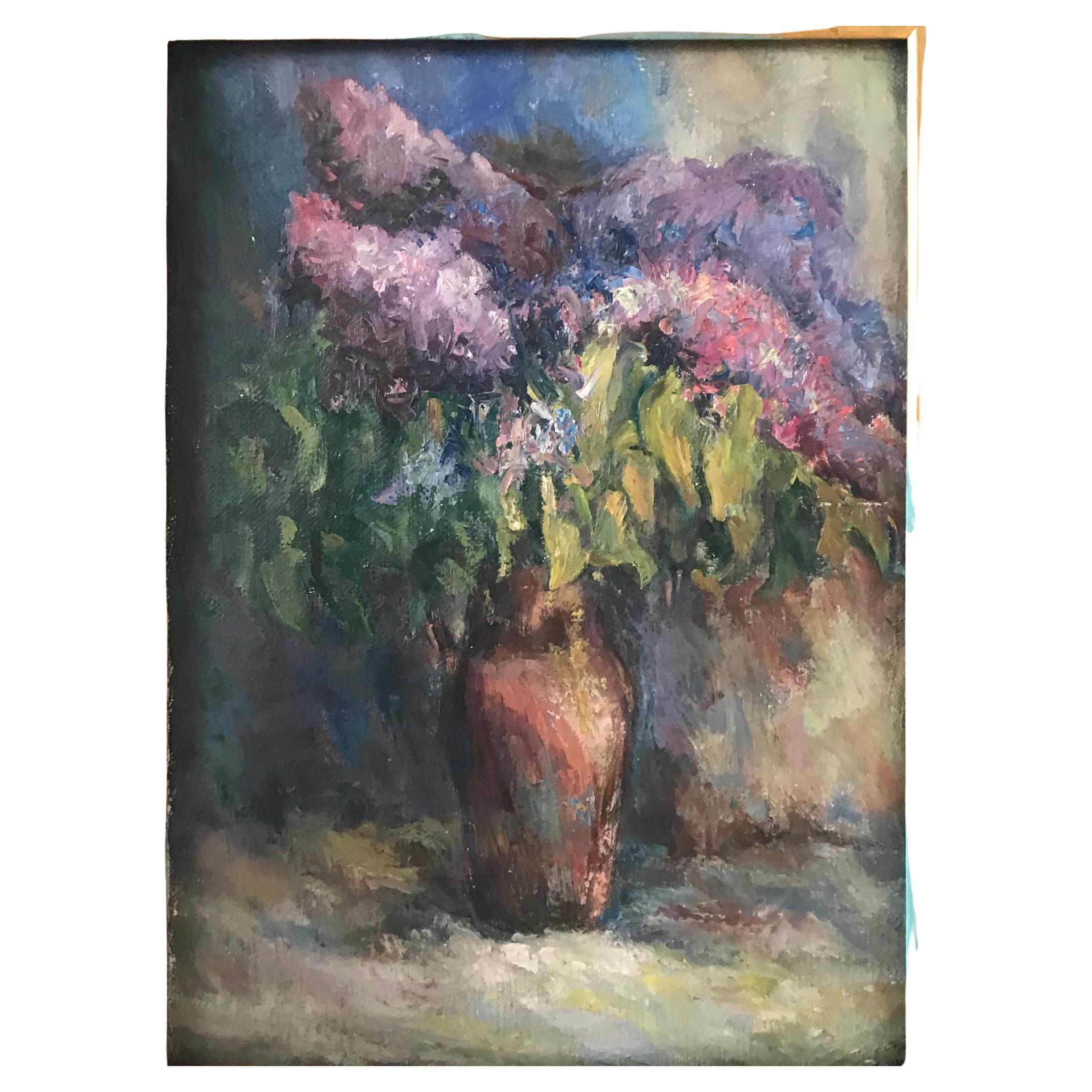 Large Modern Expressionist Still Life Painting For Sale at 1stDibs
