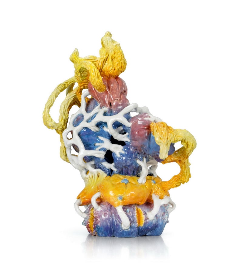 Modern Ceramic Sculpture "Akritanut" by Nick Ervinck Vibrant Colors ...