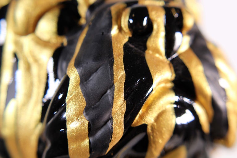 Modern Ceramic Sculpture Frenchie Gold Drip Homage to Godiva For Sale ...