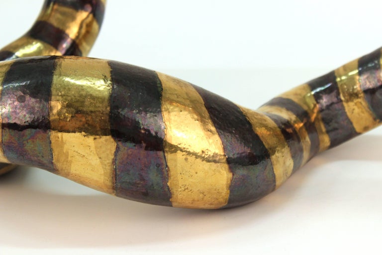 Modern Ceramic Snake Sculpture with Human Head at 1stDibs