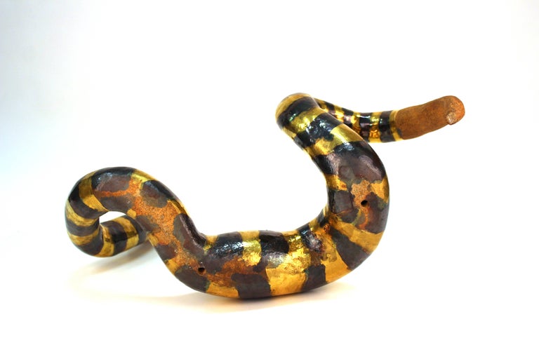 Modern Ceramic Snake Sculpture with Human Head at 1stDibs