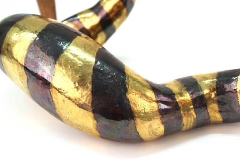 Modern Ceramic Snake Sculpture with Human Head at 1stDibs