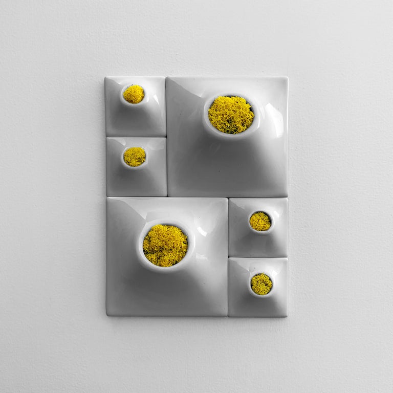 Modern Gray Wall Planter Set, Living Wall Sculpture, Moss Wall Art ...