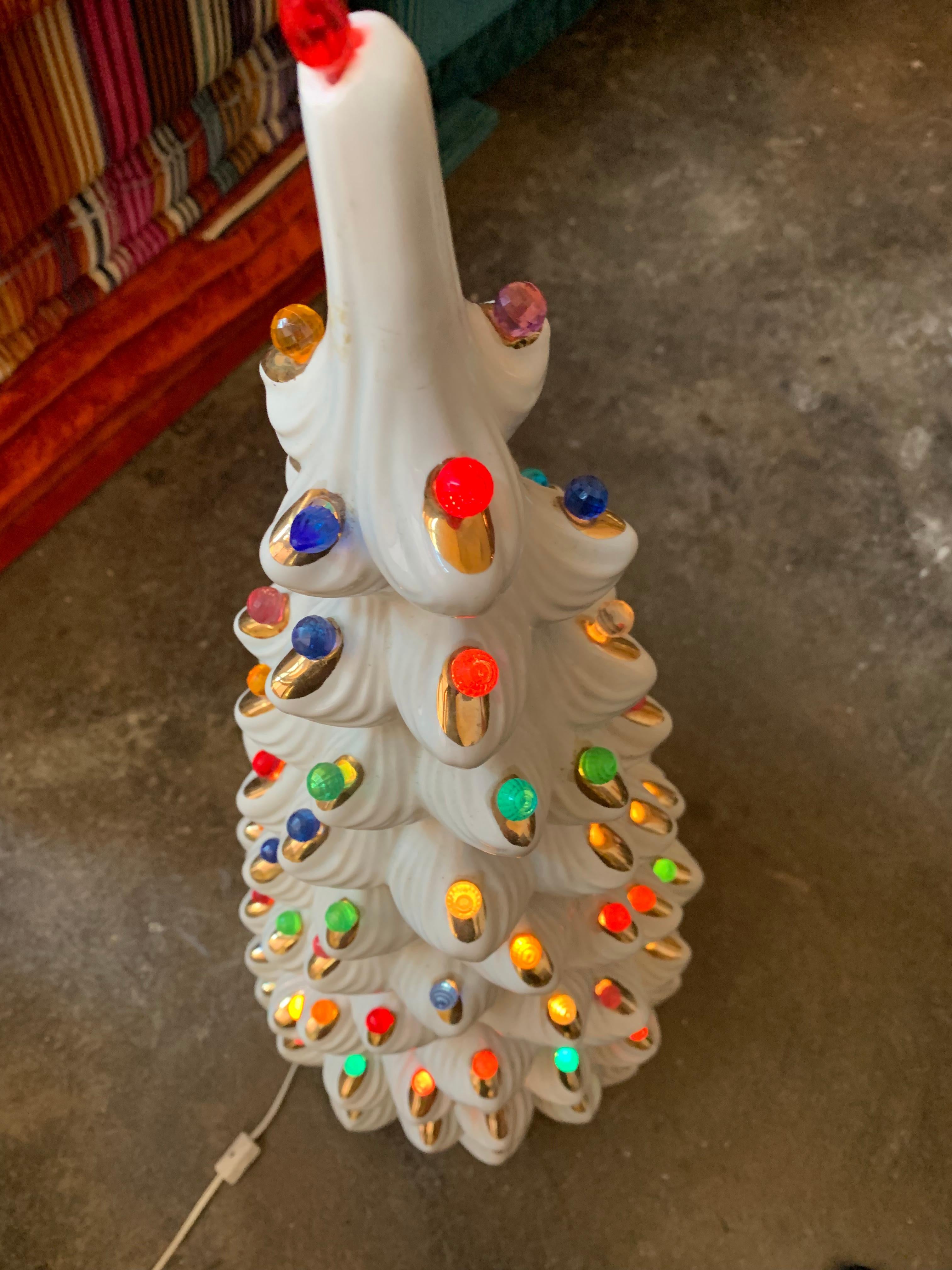 Modern Ceramic White Christmas Tree Lamp, Atlantic Mold Monumental ...