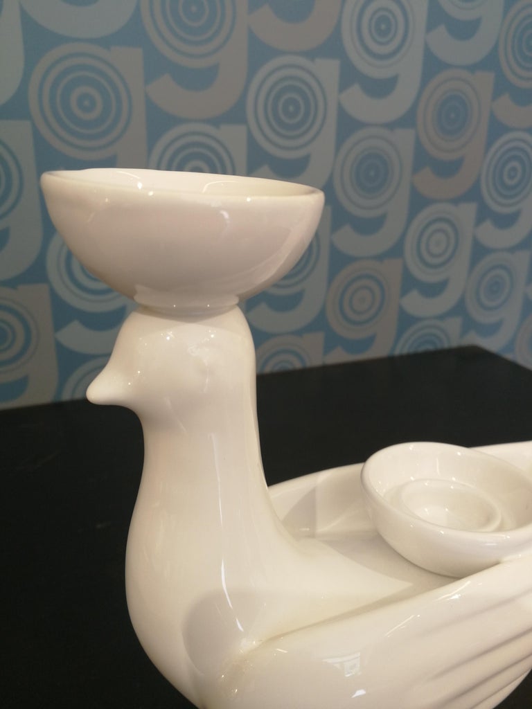 Modern Ceramica Gatti 1928 Ceramic Large White Majolica Dove Candle ...