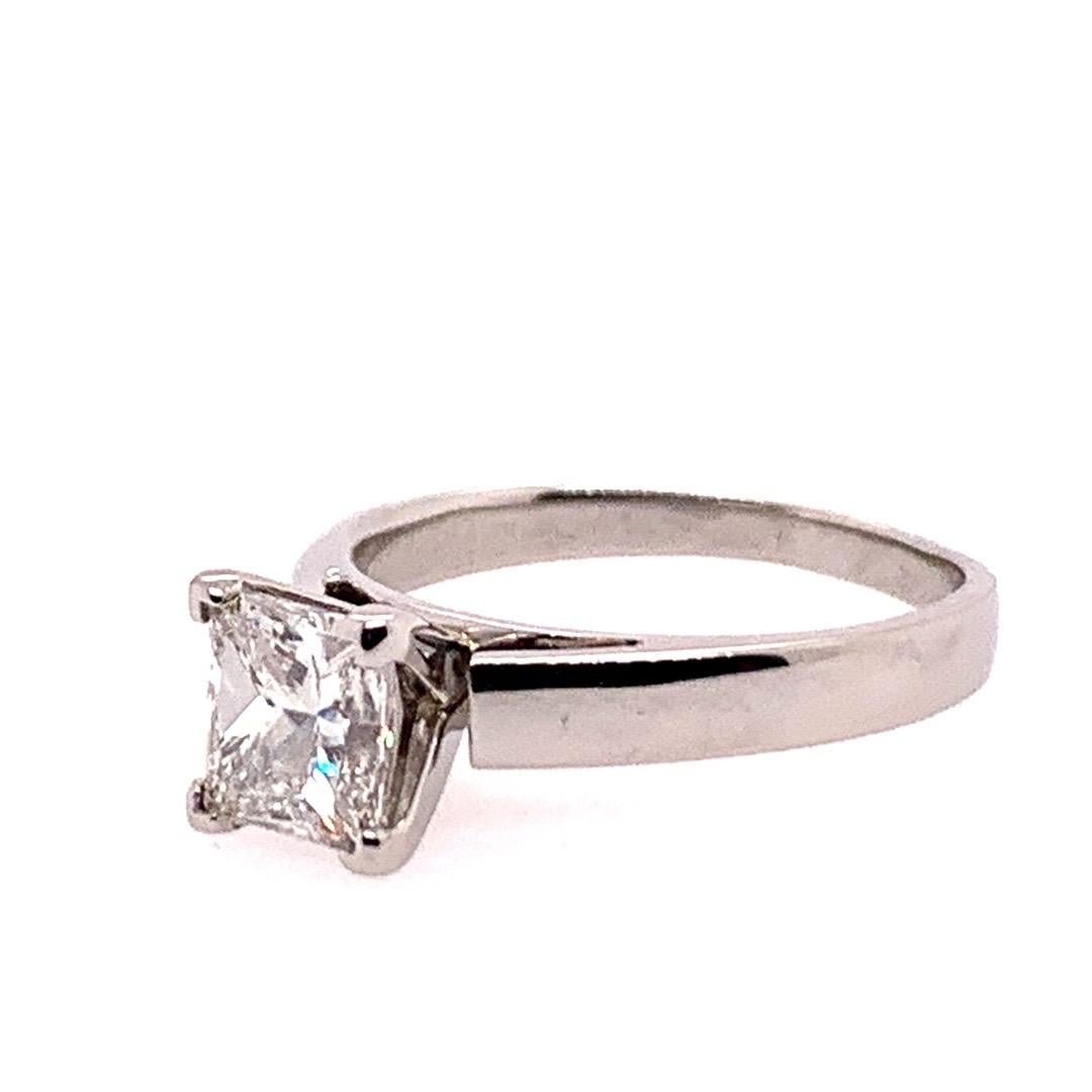 Modern Certified 1.21 Carat Natural Princess I Diamond Platinum ...