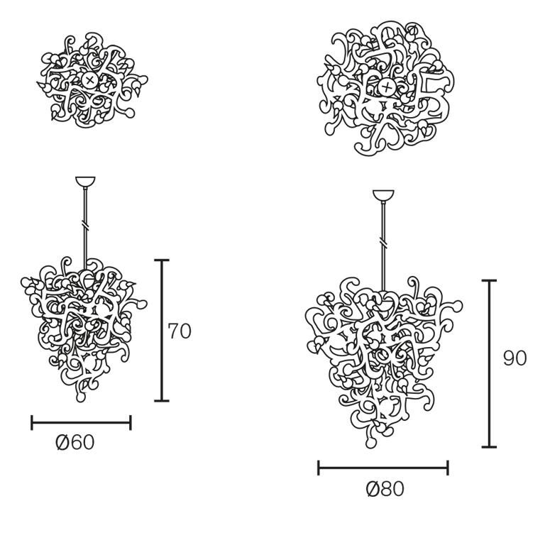 Modern Chandelier in a Black Matt Finish, Kelp Collection, by Brand van ...