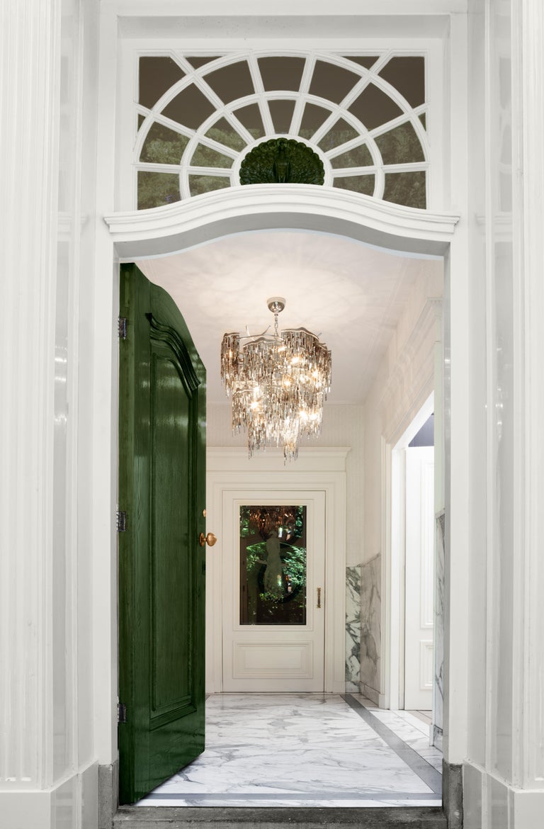 Modern Chandelier in a Conical Shape and in a Nickel Finish, Arthur ...