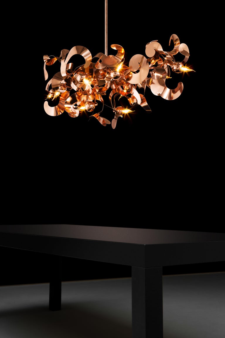 Modern Chandelier in a Copper Finish, Kelp Collection, by Brand van ...