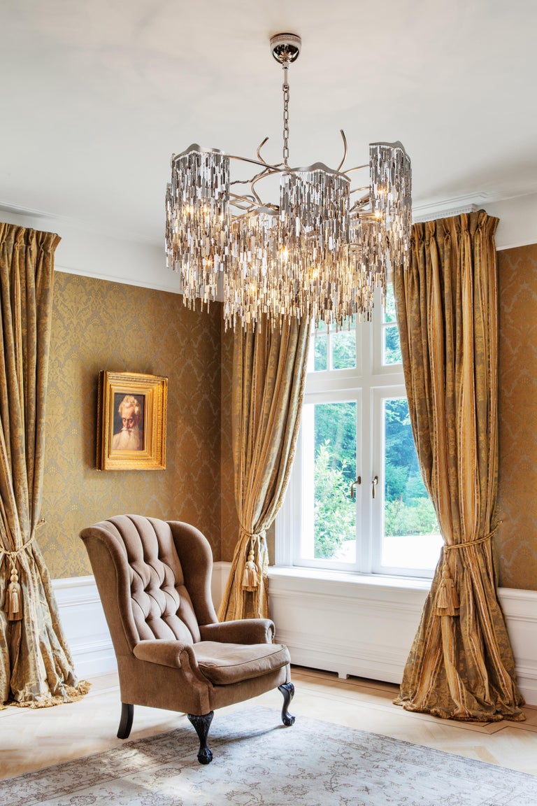 Modern Chandelier in a Nickel Finish, Arthur Collection, by Brand Van ...