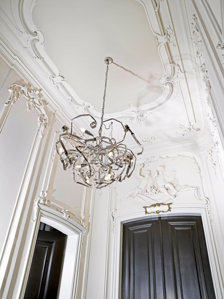Lustre moderne en finition nickel, collection Delphinium, marque van ...