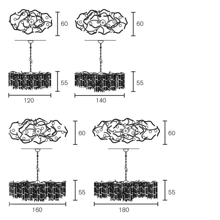 Modern Chandelier in an Oval Shape and in a Nickel Finish, Arthur ...