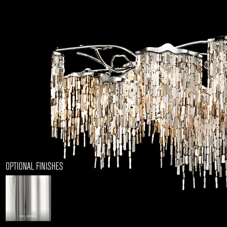Modern Chandelier in an Oval Shape and in a Nickel Finish, Arthur ...