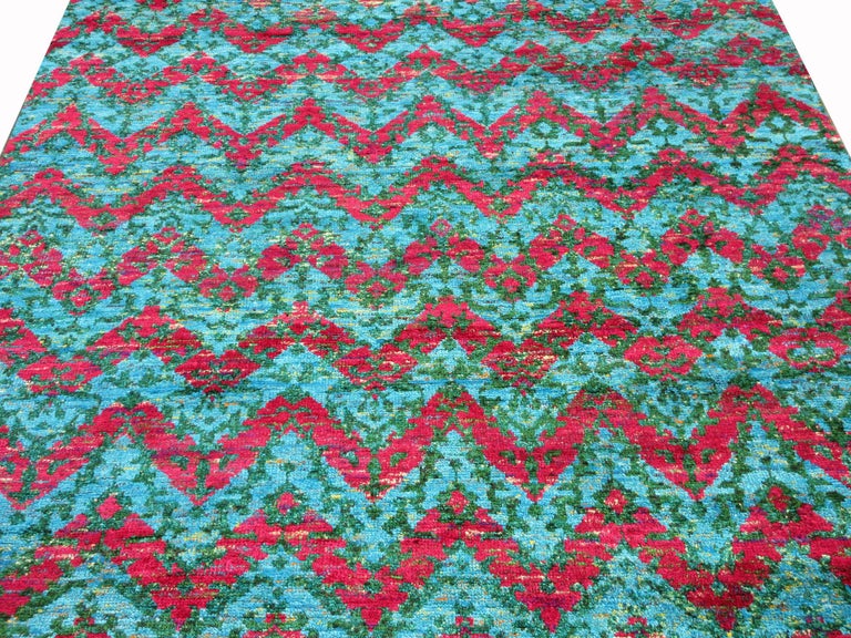 Modern Chevron Silk Rug For Sale at 1stDibs