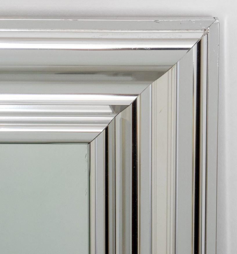 Modern Chrome Rectangular Wall Mirror For Sale at 1stDibs