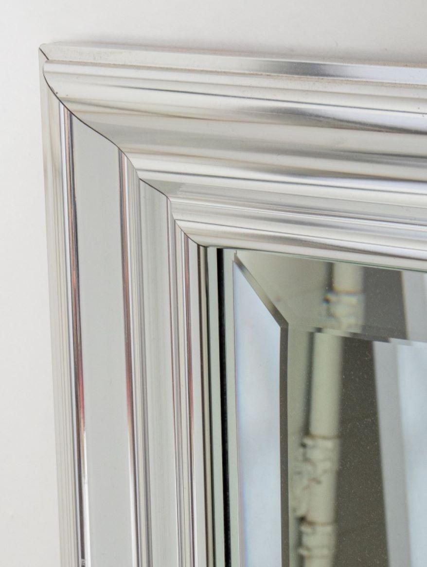 Modern Chrome Rectangular Wall Mirror For Sale at 1stDibs