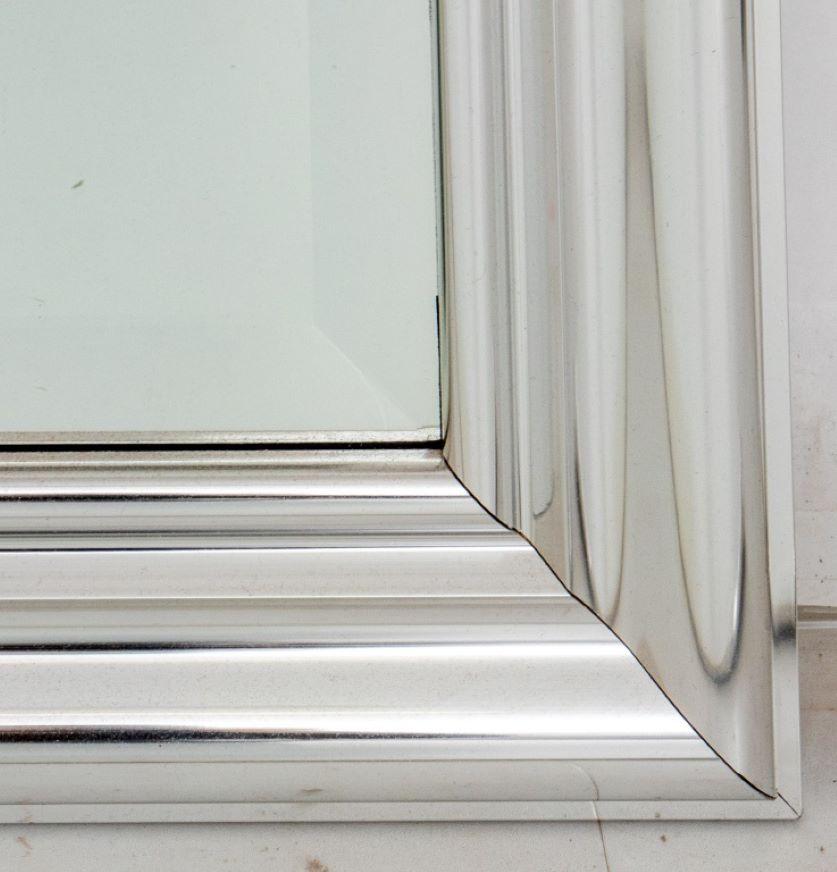 Modern Chrome Rectangular Wall Mirror For Sale at 1stDibs