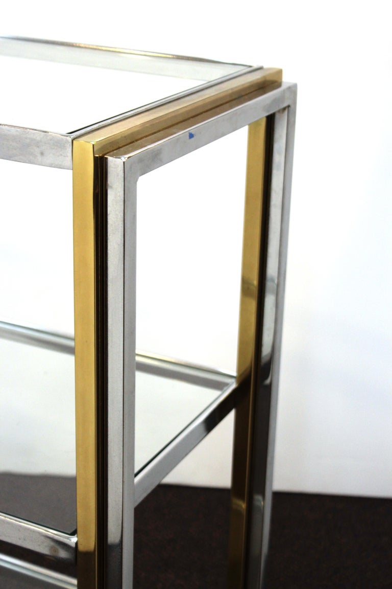 Modern Chrome Sideboard with Glass Shelves at 1stDibs