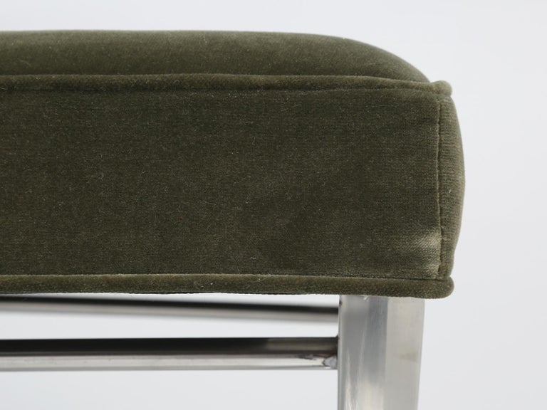 Modern Chrome Stool with Classic X-Style Frame in Original Condition ...