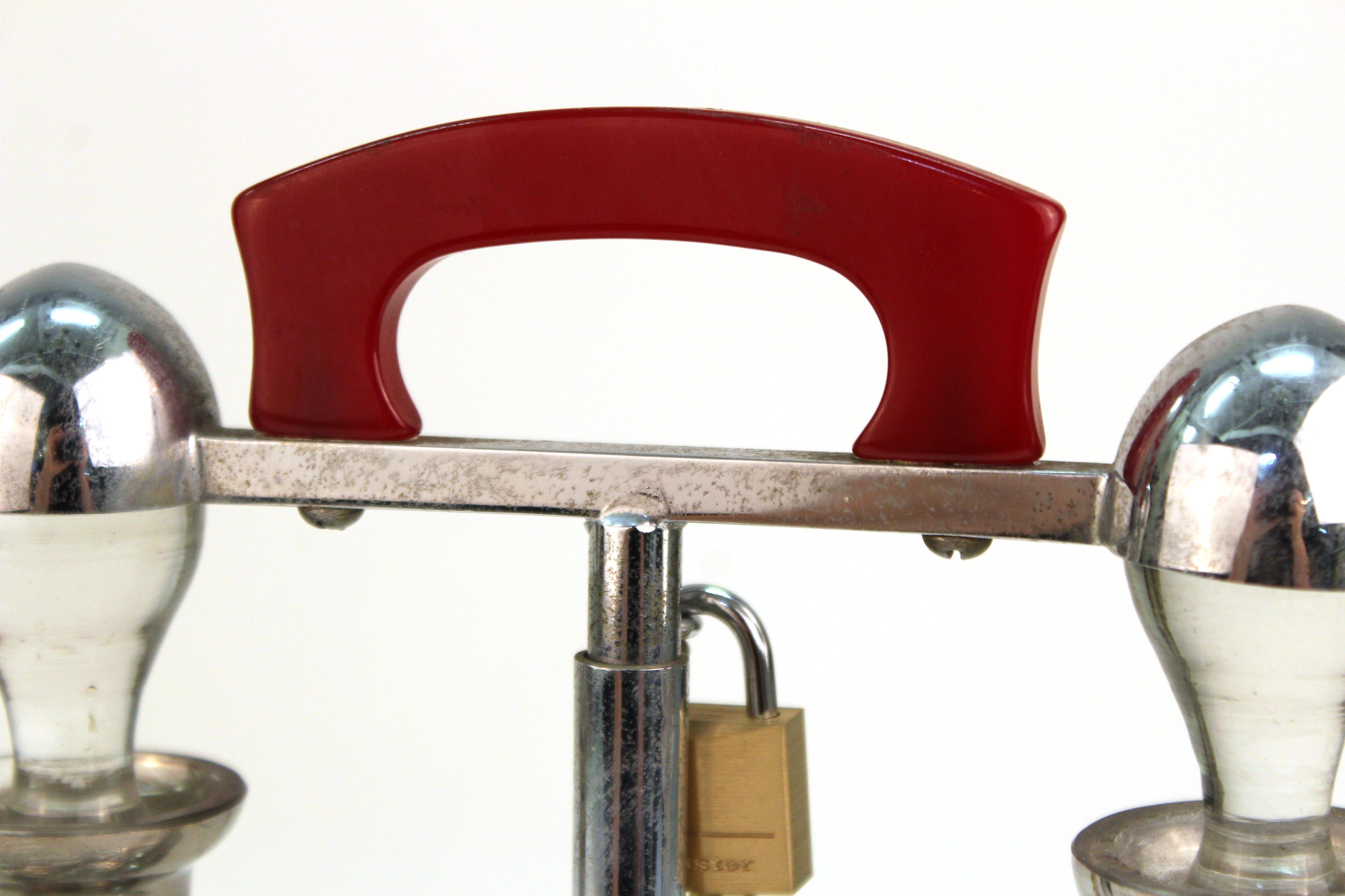 Modern Chrome Tantalus Lock with Silver Overlay at 1stDibs | modern ...