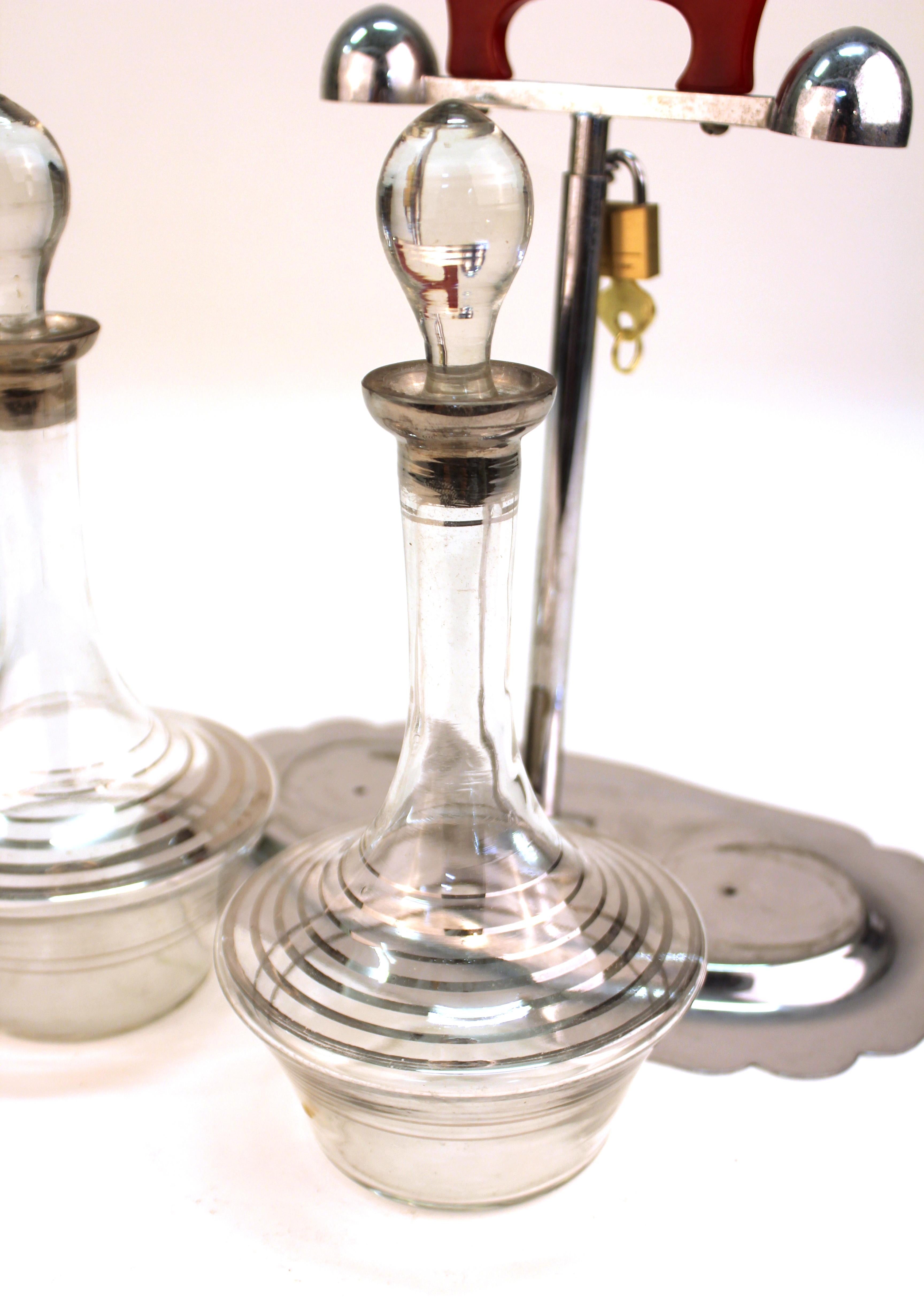 Modern Chrome Tantalus Lock with Silver Overlay at 1stDibs | modern ...