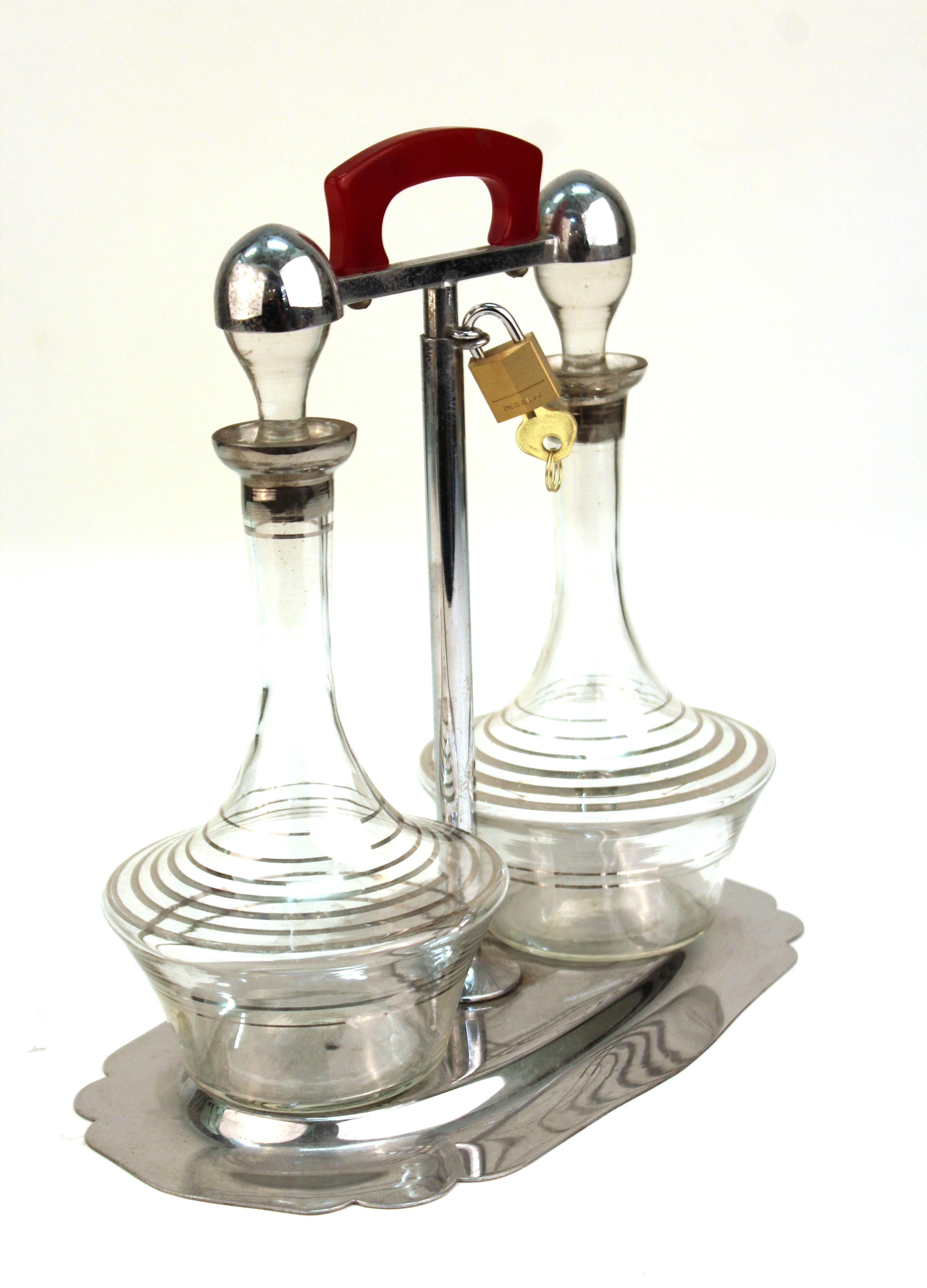 Modern Chrome Tantalus Lock with Silver Overlay at 1stDibs | modern ...