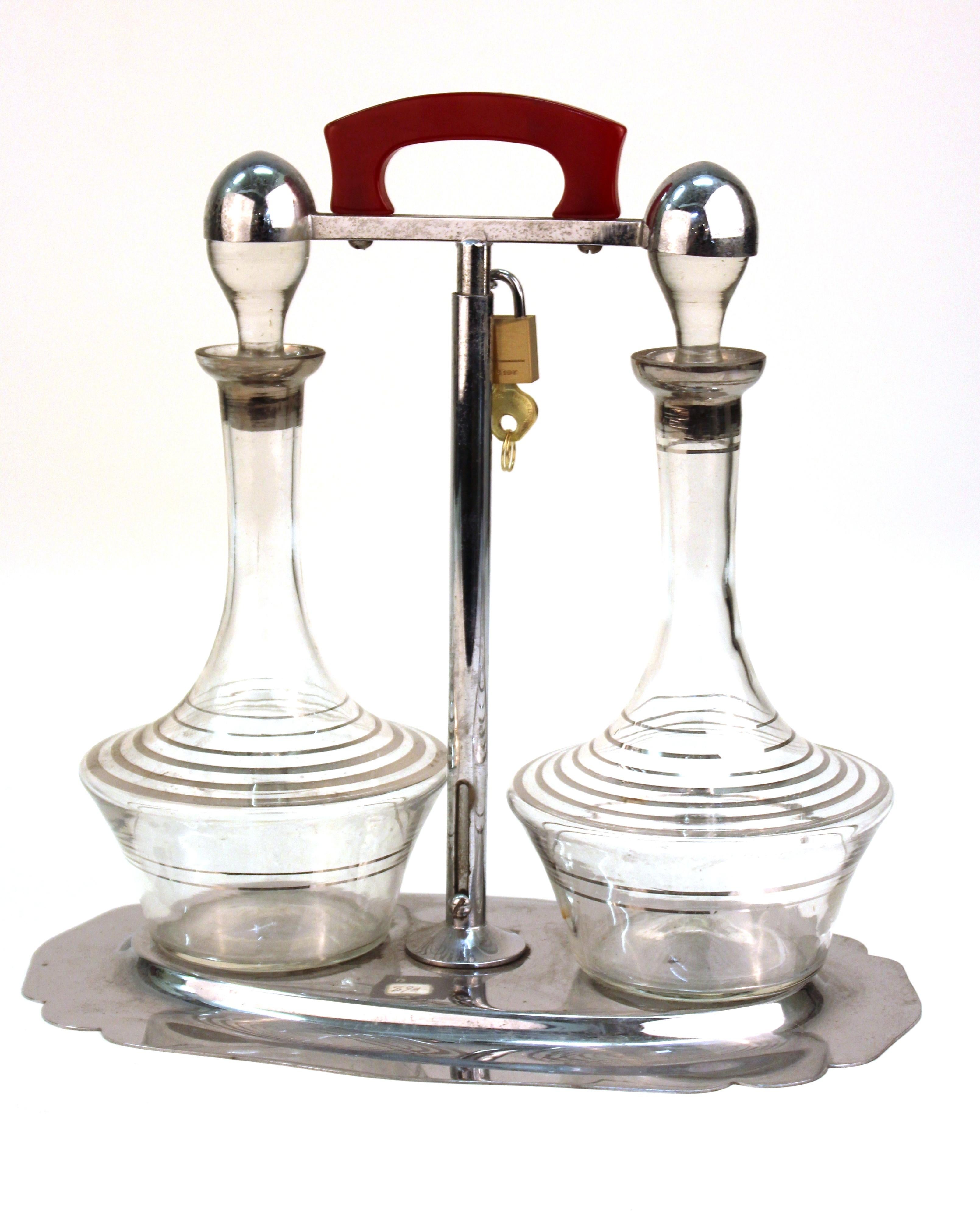 Modern Chrome Tantalus Lock with Silver Overlay at 1stDibs | modern ...