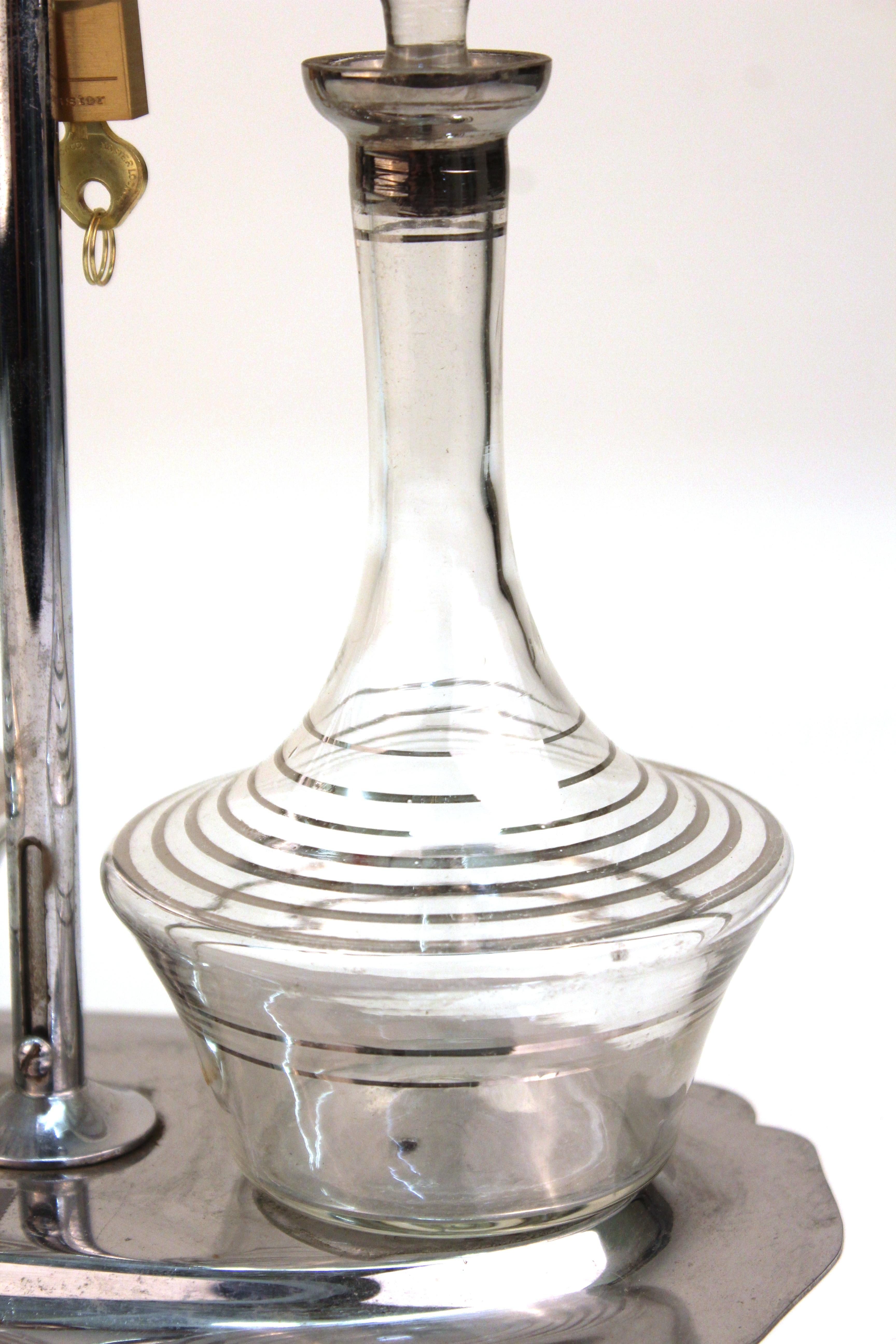 Modern Chrome Tantalus Lock with Silver Overlay at 1stDibs | modern ...