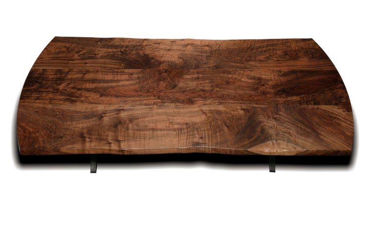 Modern Claro Walnut Dining Table, in Stock at 1stDibs