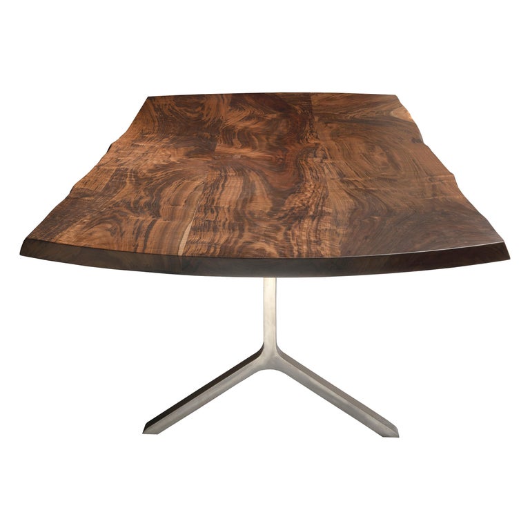 Modern Claro Walnut Dining Table, in Stock at 1stDibs