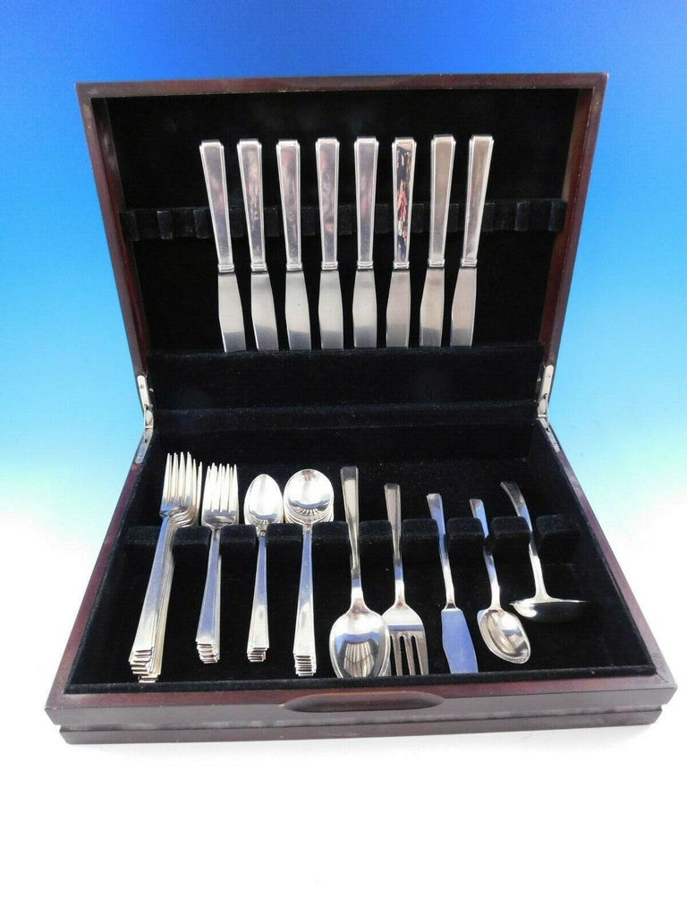 Modern Classic by Lunt Sterling Silver Flatware Set for 8 Service 45 ...