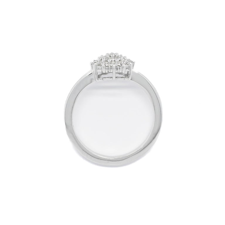 Customizable Modern Cluster White Gold Ring with 0.33ct Natural ...