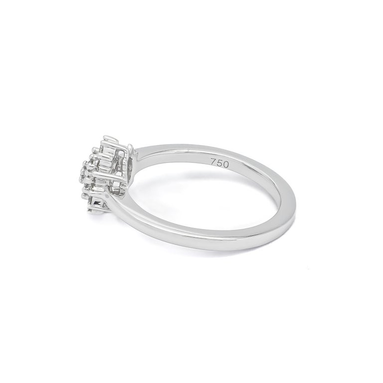 Customizable Modern Cluster White Gold Ring with 0.33ct Natural ...
