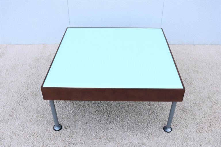 Modern Coalesse and Steelcase Sidewalk Glass Top Square Coffee Table or ...